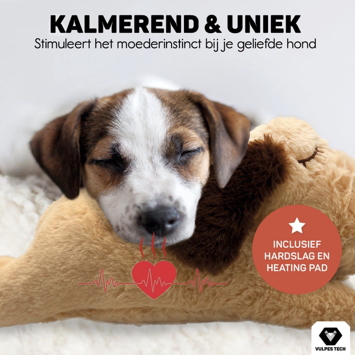 Knuffel Hond met Hartslag - Vulpes Goods