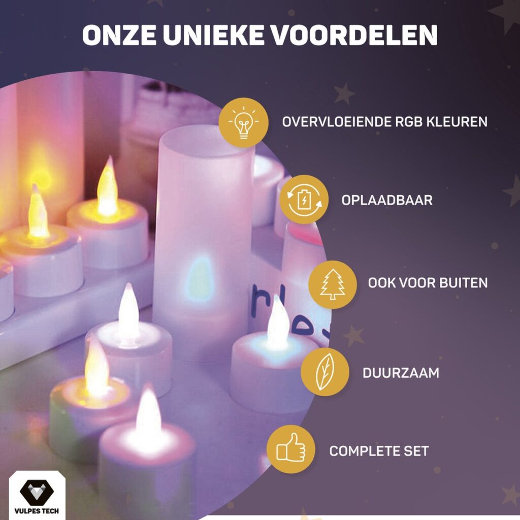 LED Kaarsen Oplaadbaar PRO Incl. Afstandsbediening - Vulpes Goods