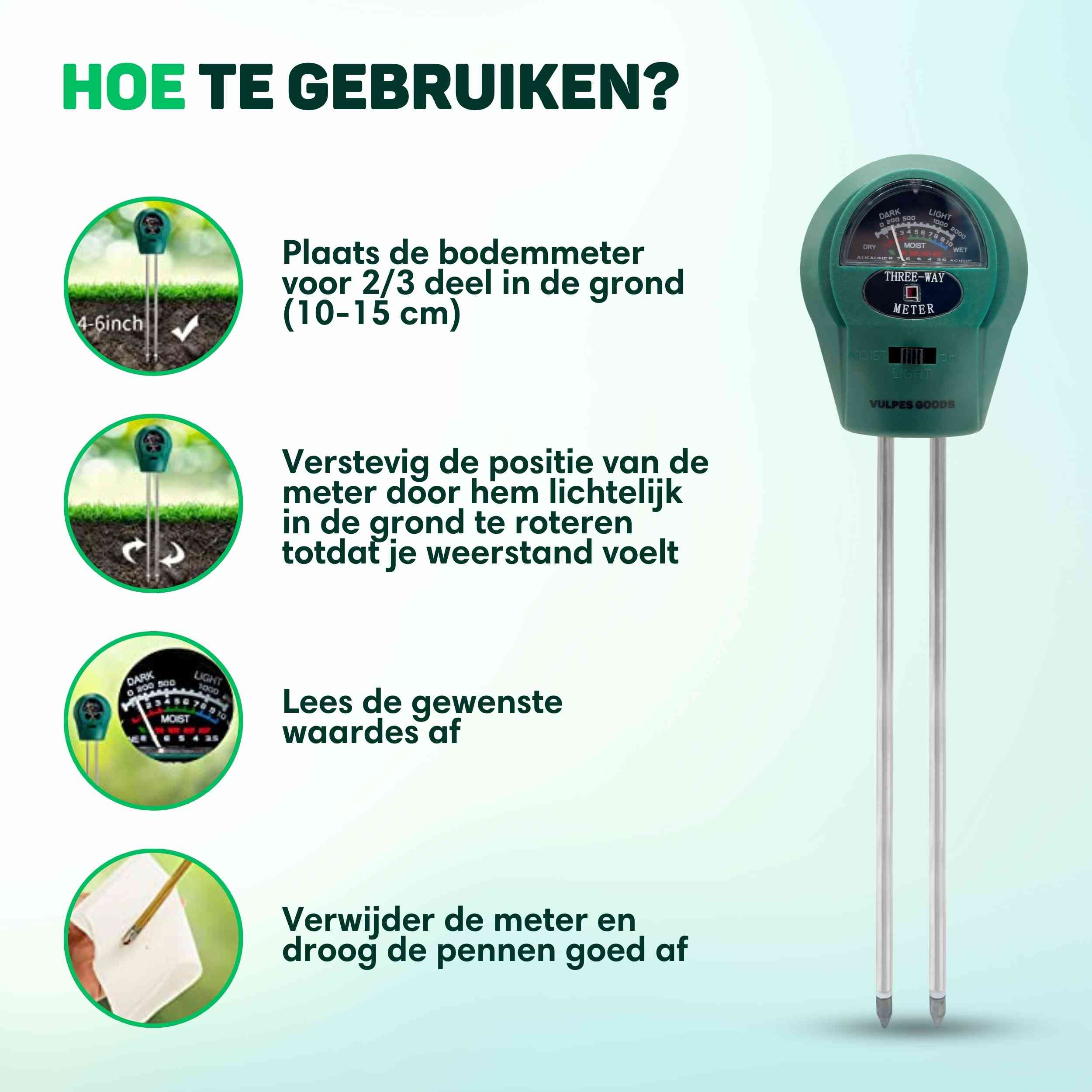 Vochtmeter Bodem Planten PRO - Vulpes Goods