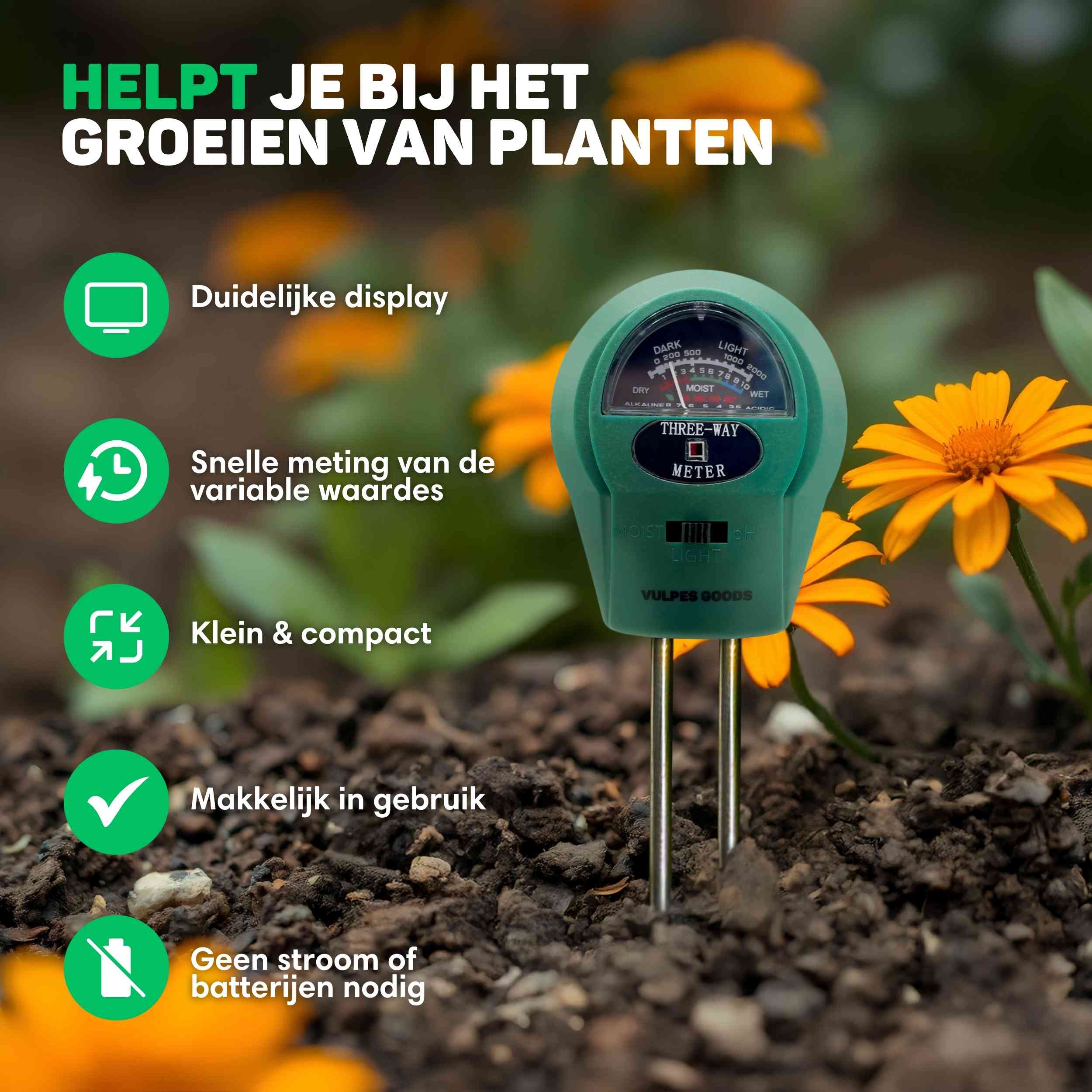 Vochtmeter Bodem Planten PRO - Vulpes Goods